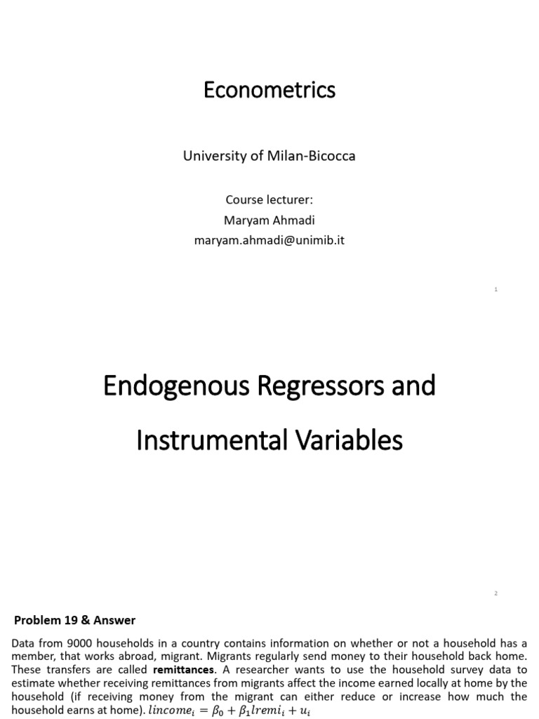 20-Econometrics-Linear Regression | PDF | Ordinary Least Squares | Hypothesis