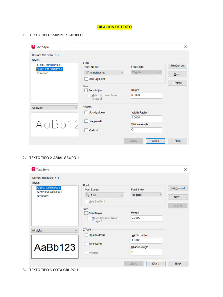 Creación de Texto y Cota - 2024 | PDF