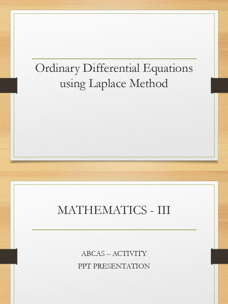 ODE Laplace Method Presentation | PDF