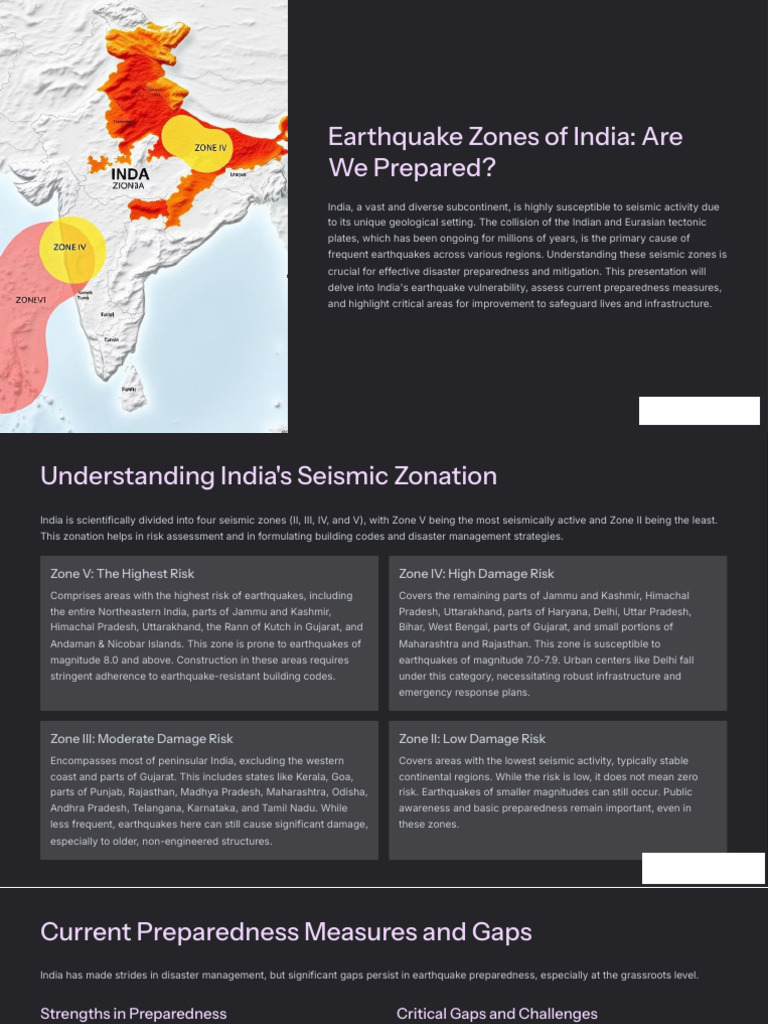 Earthquake Zones and Preparedness in India | PDF | Emergency Management ...