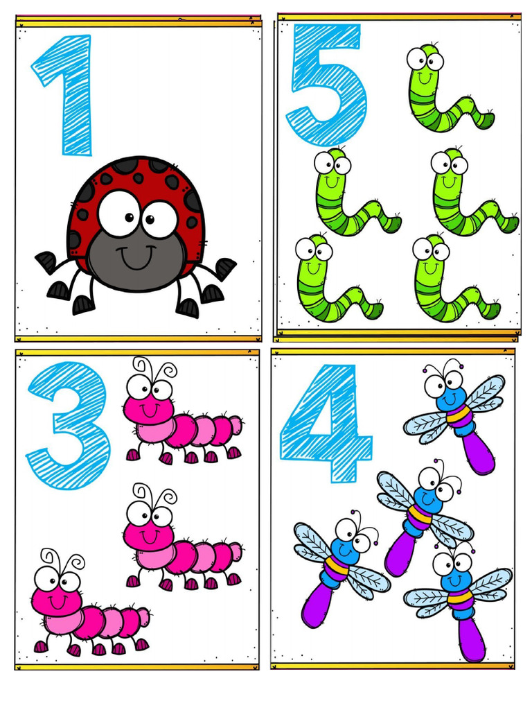 Tarjetas de Números Del 1 Al 20 | PDF