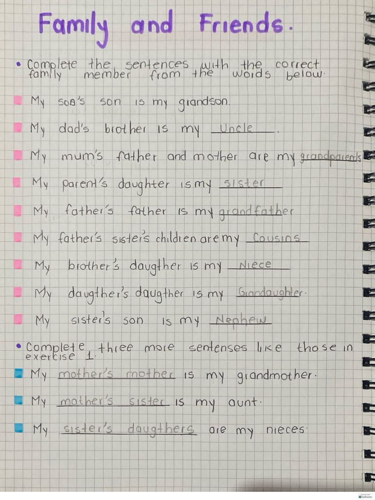 Family and Friends Danna G. | PDF