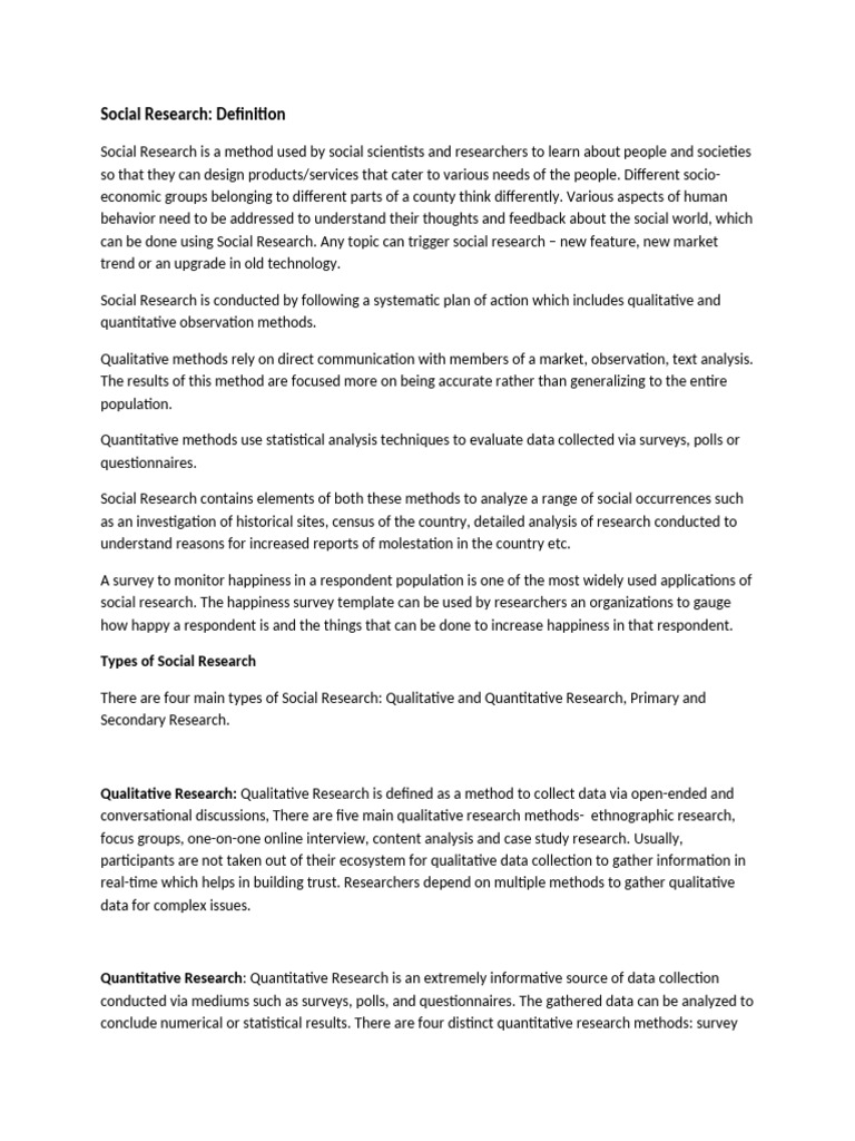 Social Research-WPS Office | PDF | Survey Methodology | Social Research