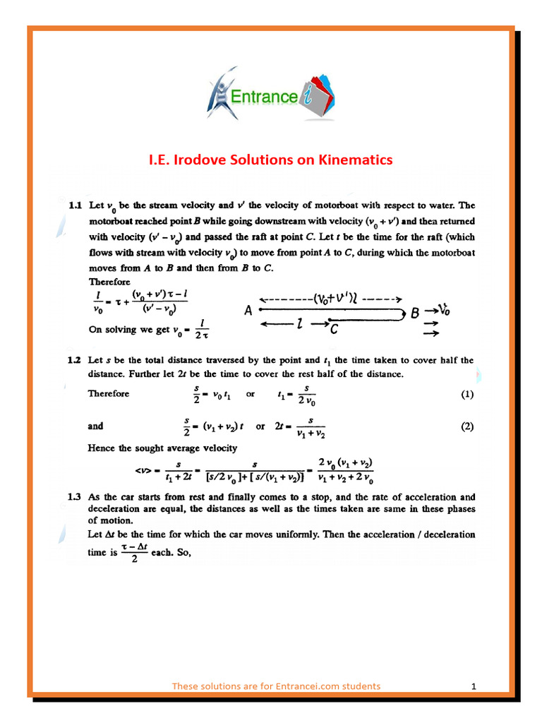 Kinematics Irodov | PDF