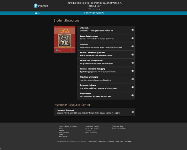 Student Resources - Liang, Introduction To Java Programming, Brief Version, 11 - e | PDF ...