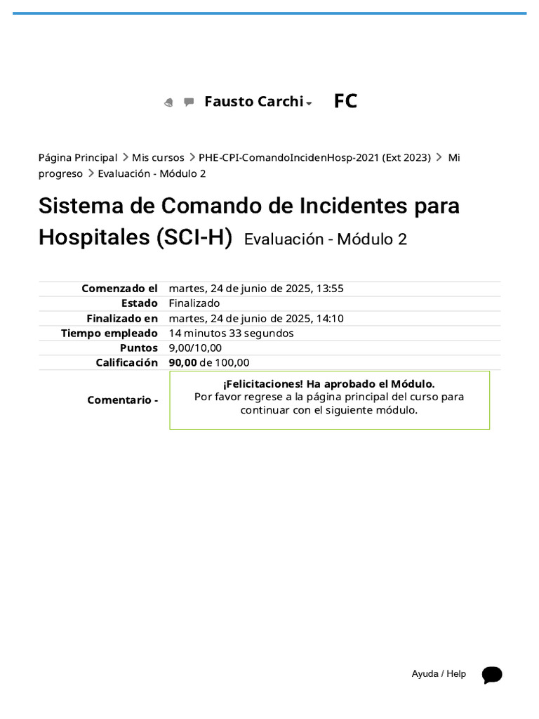 Evaluación - Módulo 2 - Revisión Del Intento - Campus PAHO Fausto 2 | PDF | Planificación