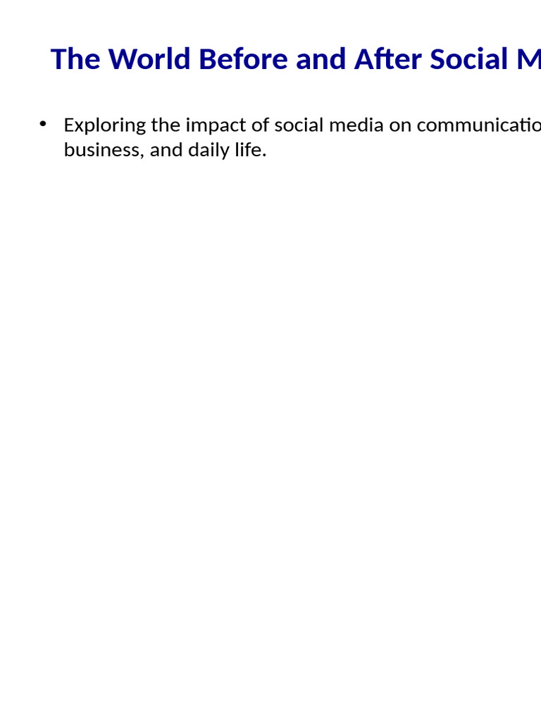 World Before After Social Media A4 | PDF