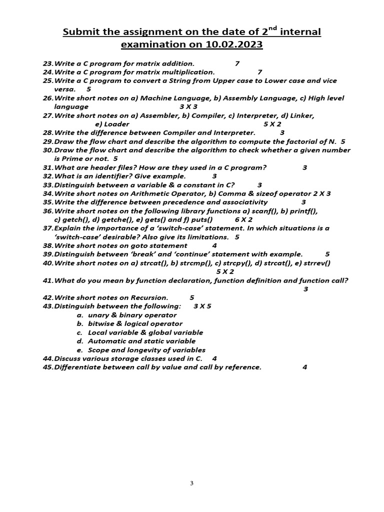 C Programming Assignment Guidelines | PDF