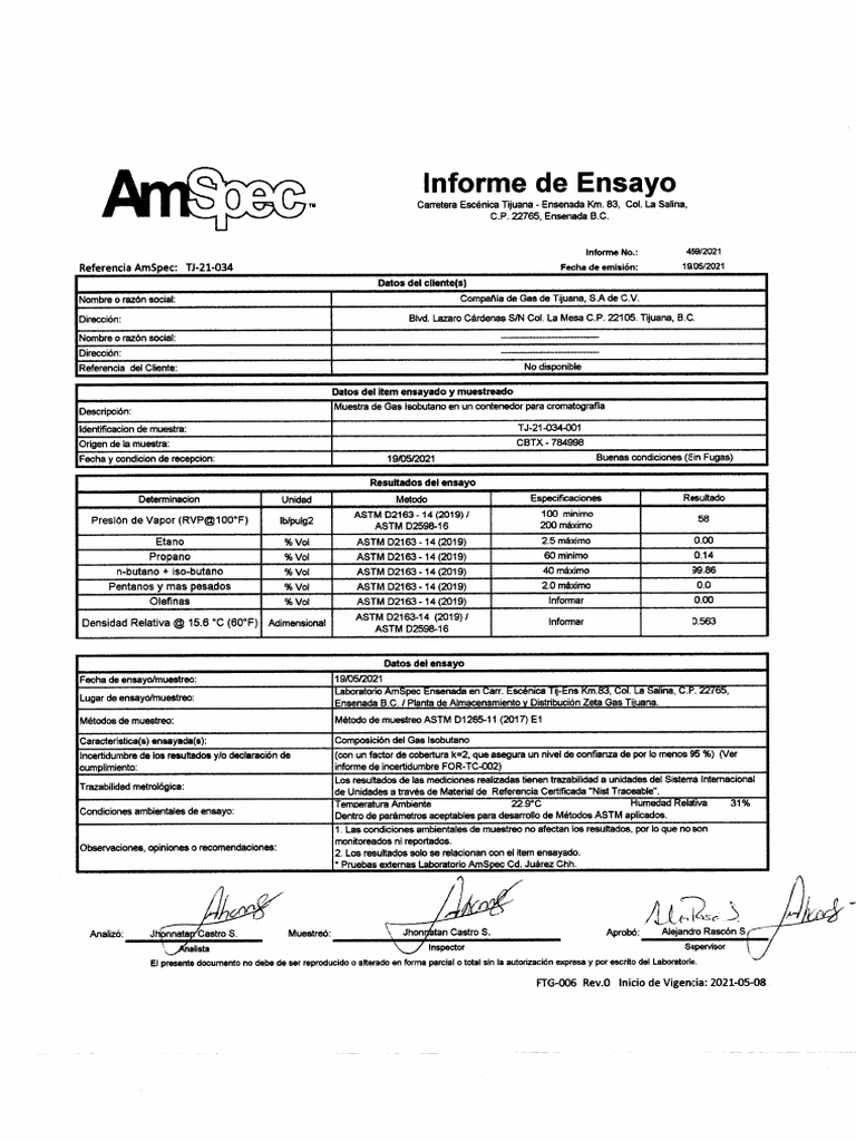 Gas de Tijuana Mayo 20 2021 A | PDF