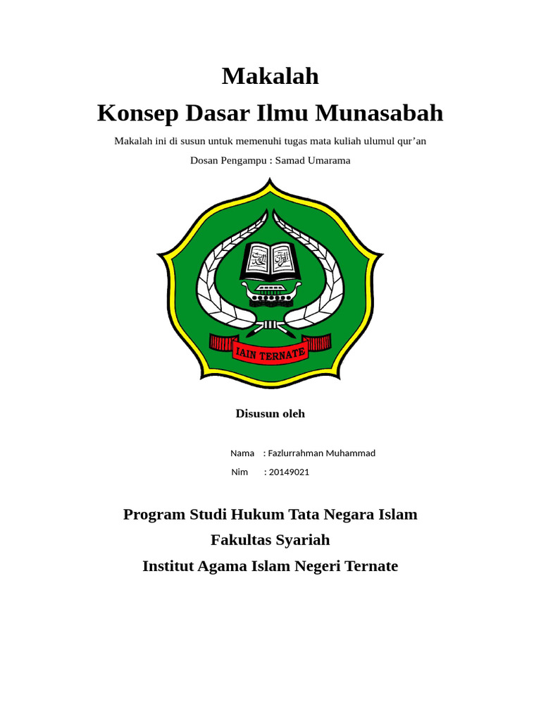 Konsep Ilmu Munasabah dalam Tafsir | PDF