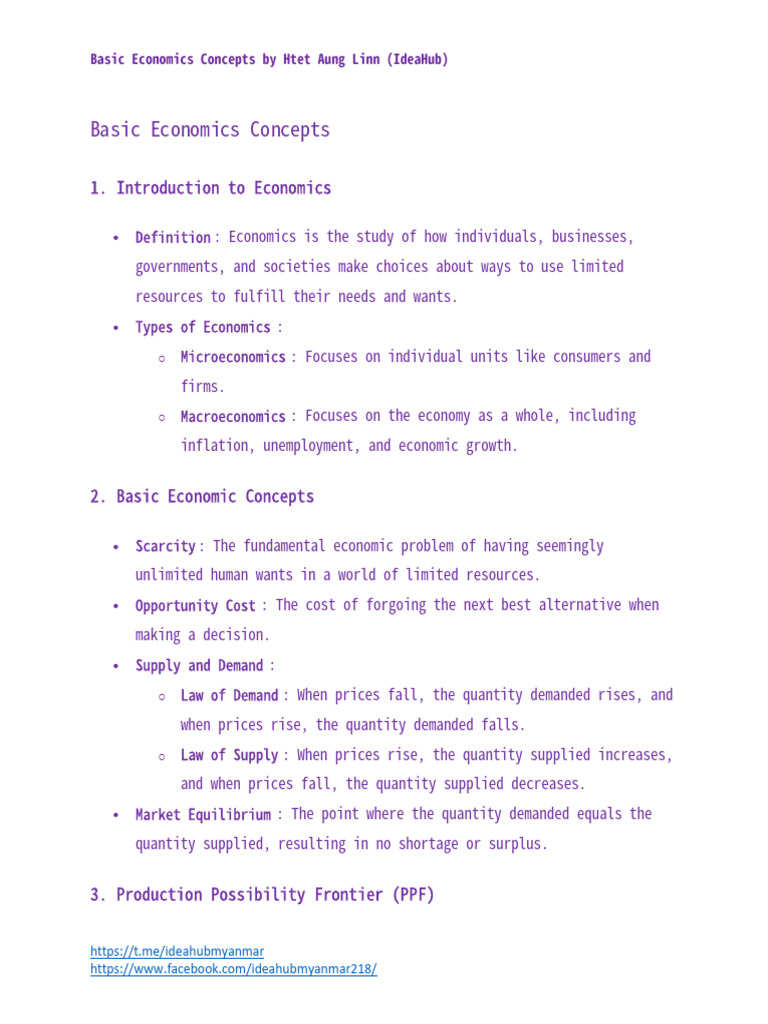 Basic Economic Concepts Overview | PDF | Economics | Political Economy