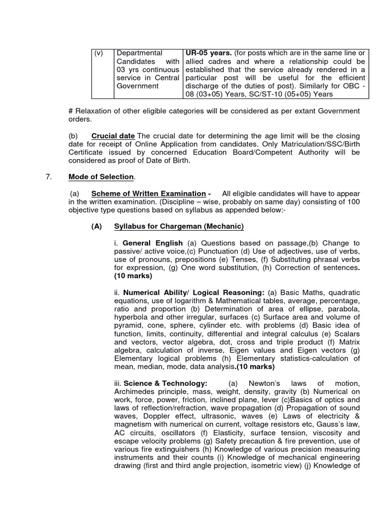Indian Navy Chargeman Exam Syllabus | PDF | Waves | Force