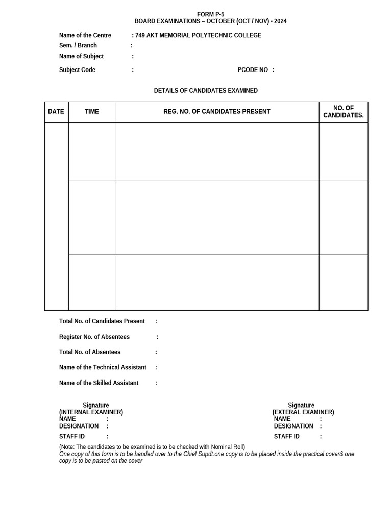 Form P5 | PDF