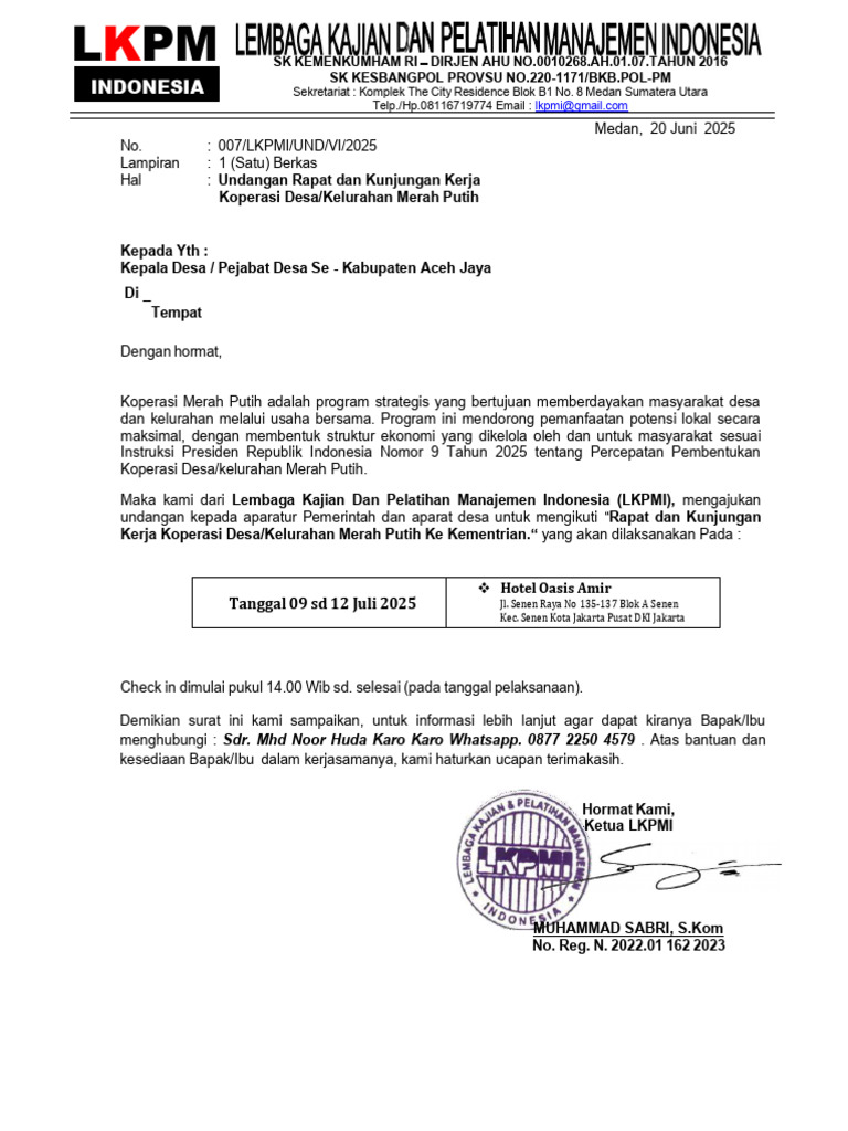 Surat Undangan Hal. 1-3 | PDF