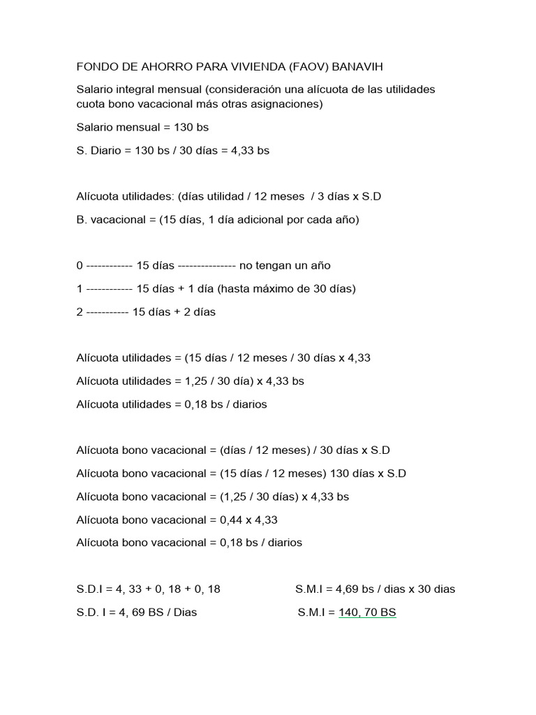 Guía sobre el FAOV en Venezuela | PDF | Multa (pena) | Salario