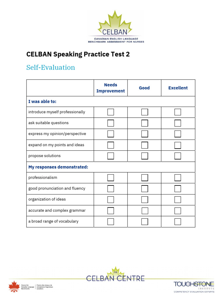 Self Evaluation Checklist 2 | PDF