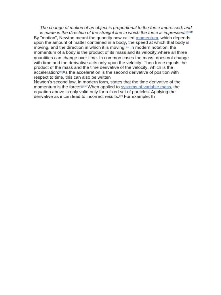 The Change of Motion of An Object Is Proportional To The Force ...