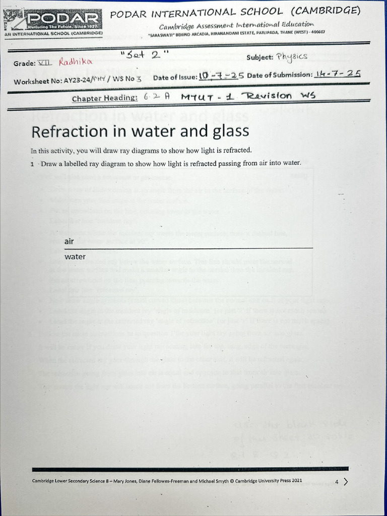 G7 Physics U6 MTUT1 RWS Set2 | PDF