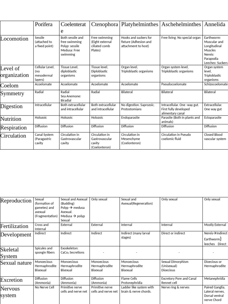 Animal Kingdom First 6 Phyla | PDF | Zoology | Biology