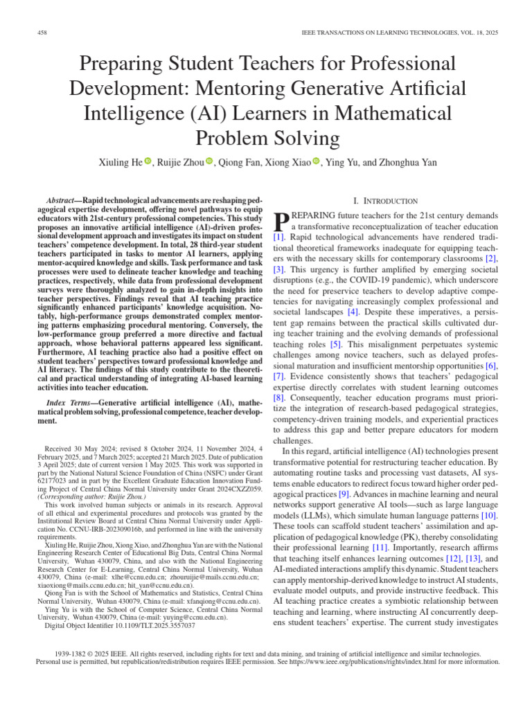 Preparing Student Teachers For Professional Development Mentoring Generative Artificial ...