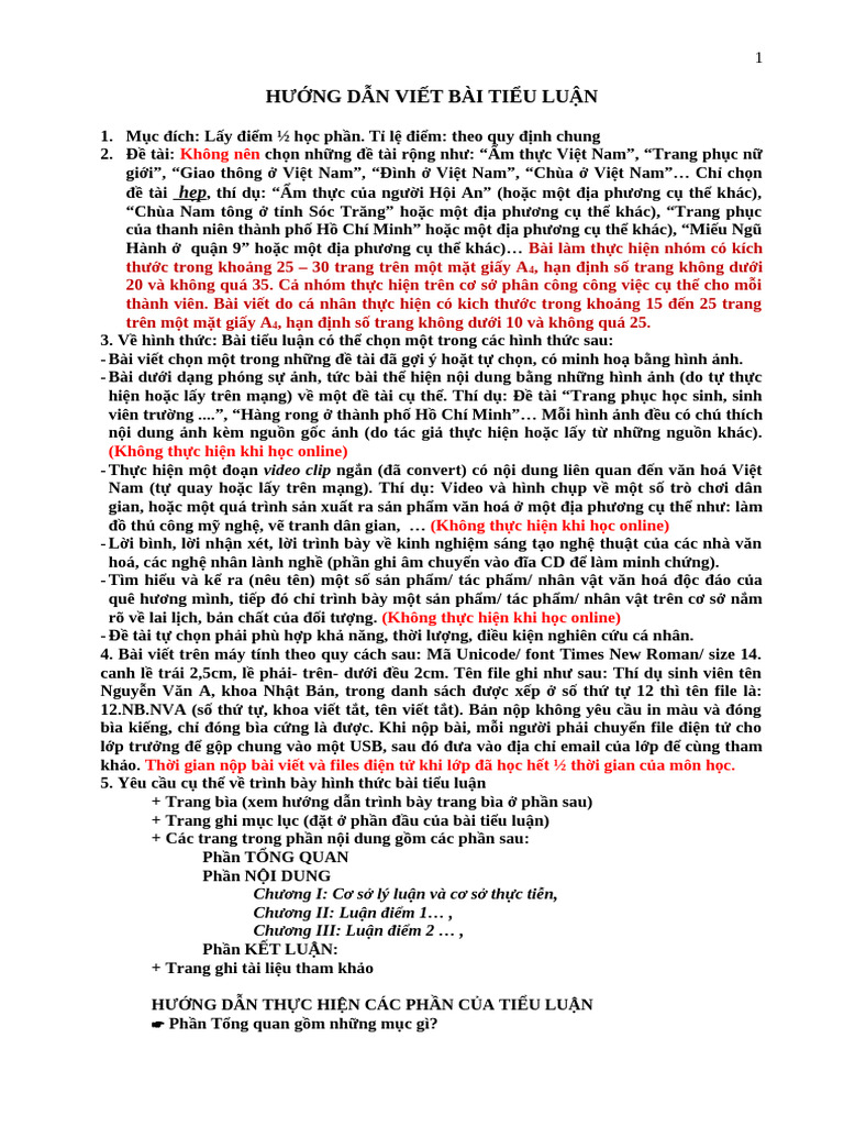 Huong Dan SV Viet Bai Tieu Luan | PDF