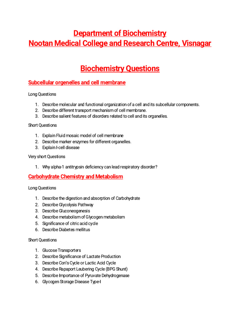 Biochemistry Questions MBBS | PDF | Antibody | Hemoglobin