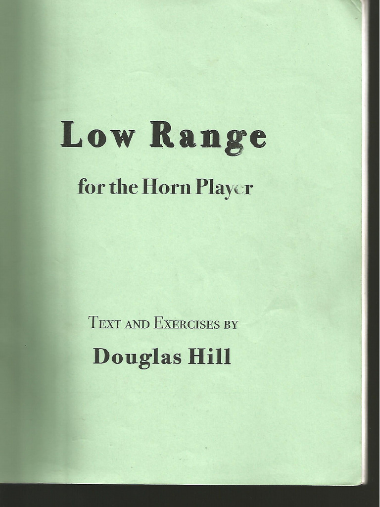 Douglas Hill Low Range For Horn Player | PDF
