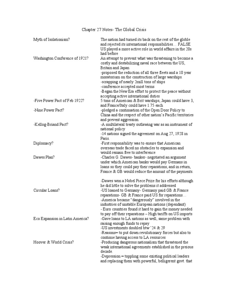 A Survey: American History Alan Brinkley CH 27 Notes | PDF | World War ...