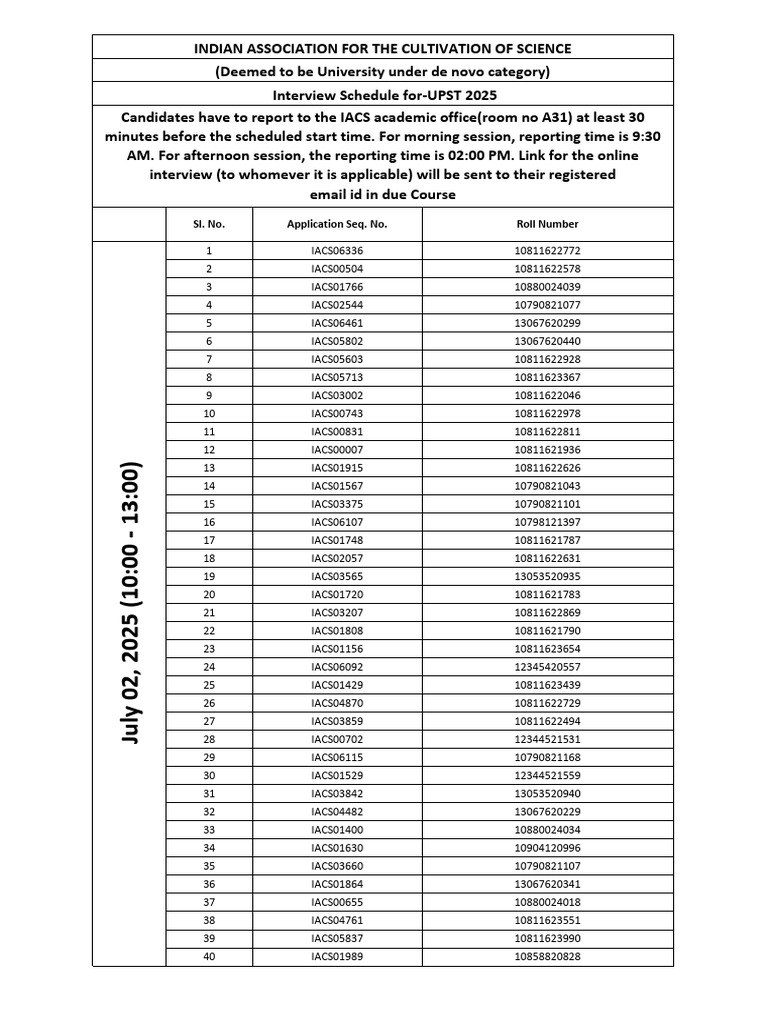 UPST 2025 Final Interview | PDF