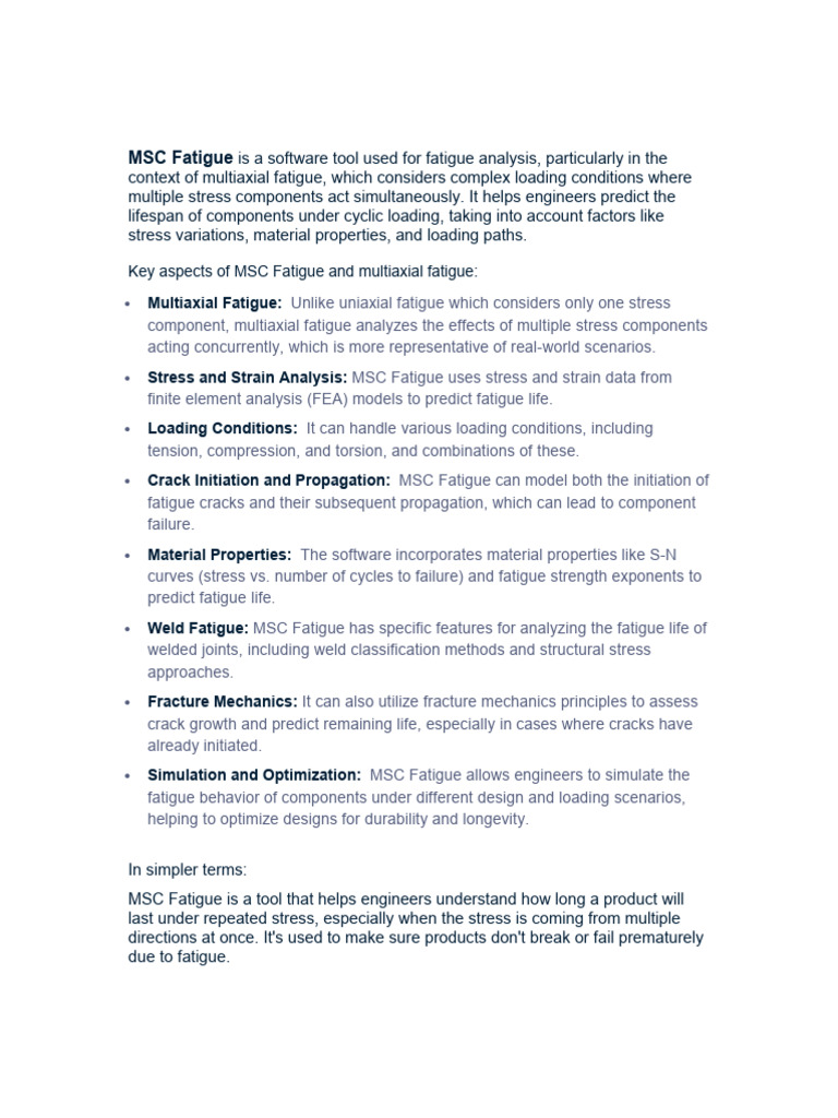 MSC Fatigue Introduction | PDF