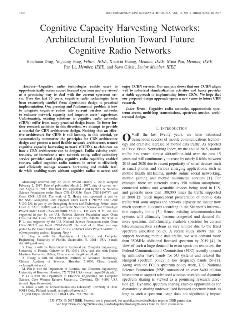 Cognitive Capacity Harvesting Networks | PDF | Cognitive Radio | Radio ...