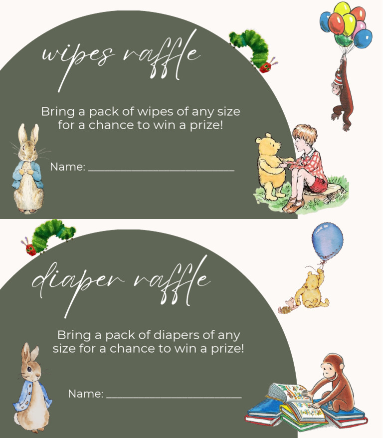 Diaper & Wipe Raffle Tickets PDF | PDF
