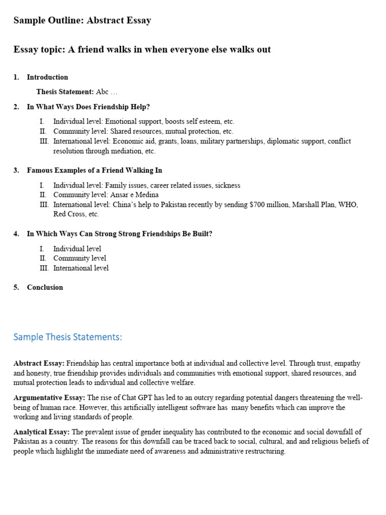 Samples Outline and Theses | PDF