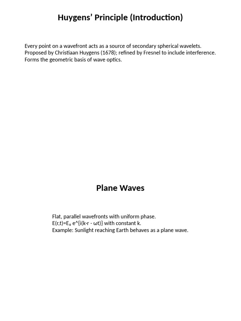 Huygens Principle A4 Landscape | PDF