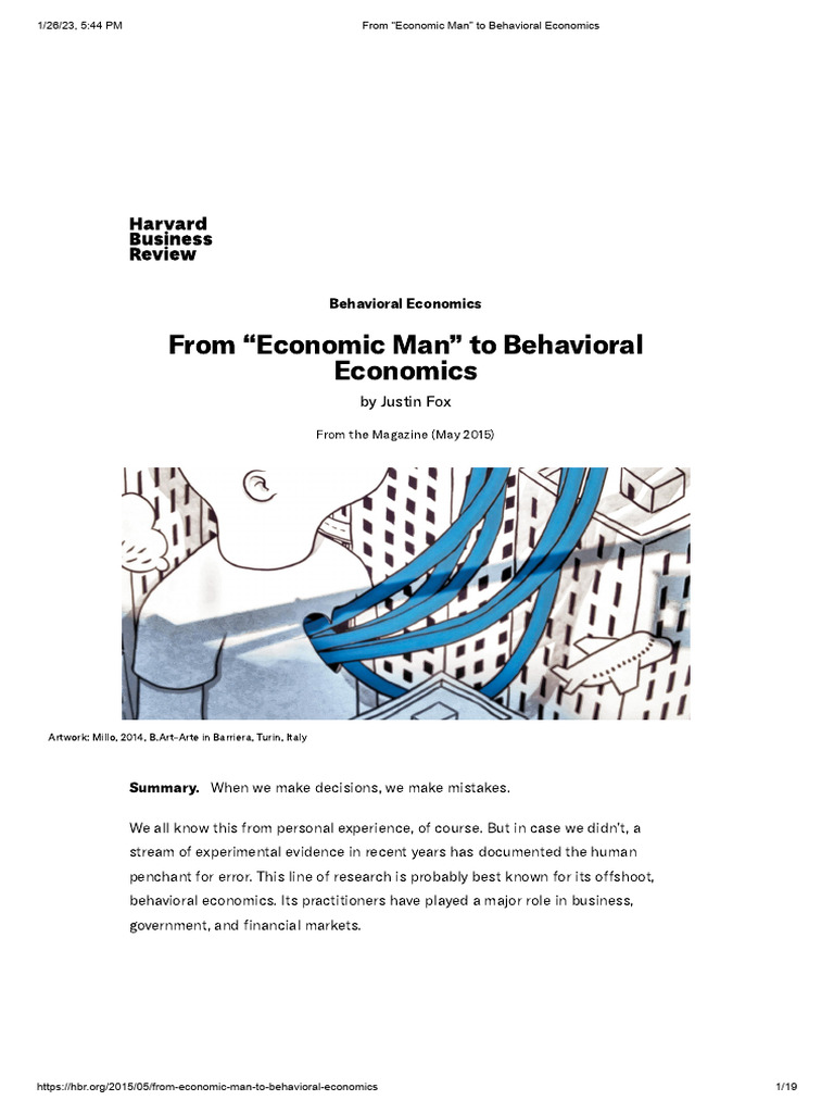 Reading 3 - From Economic Man To Behavioral Economics | PDF ...