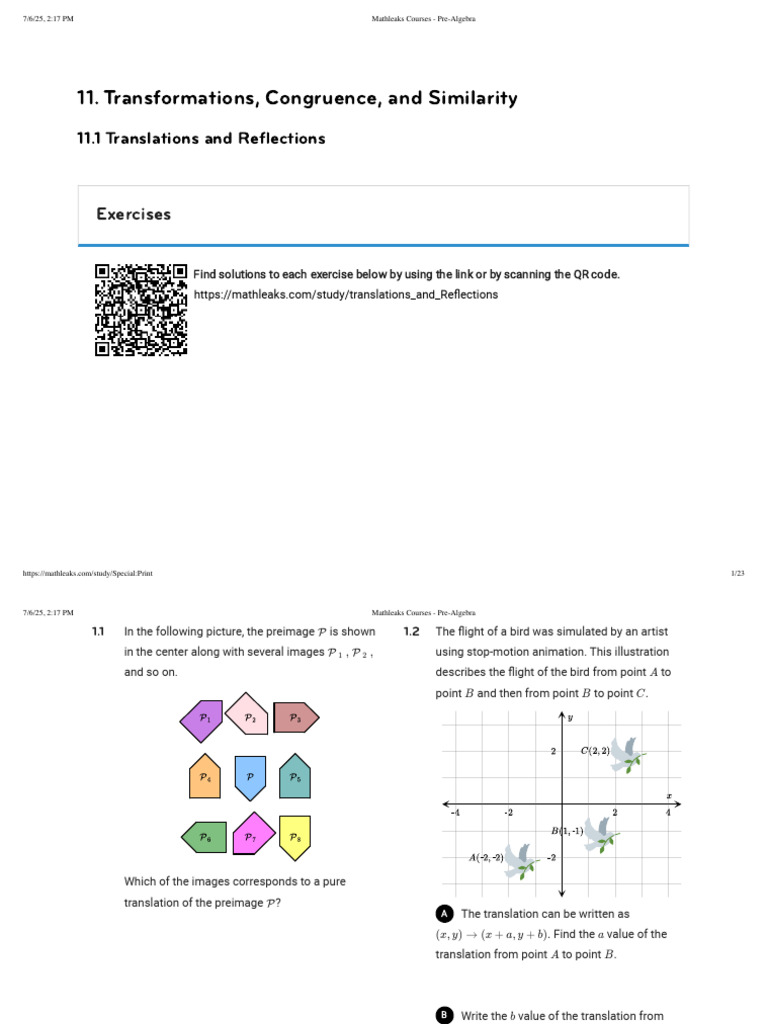 Transormations, Congrudence, and Similarity | PDF | Cartesian ...