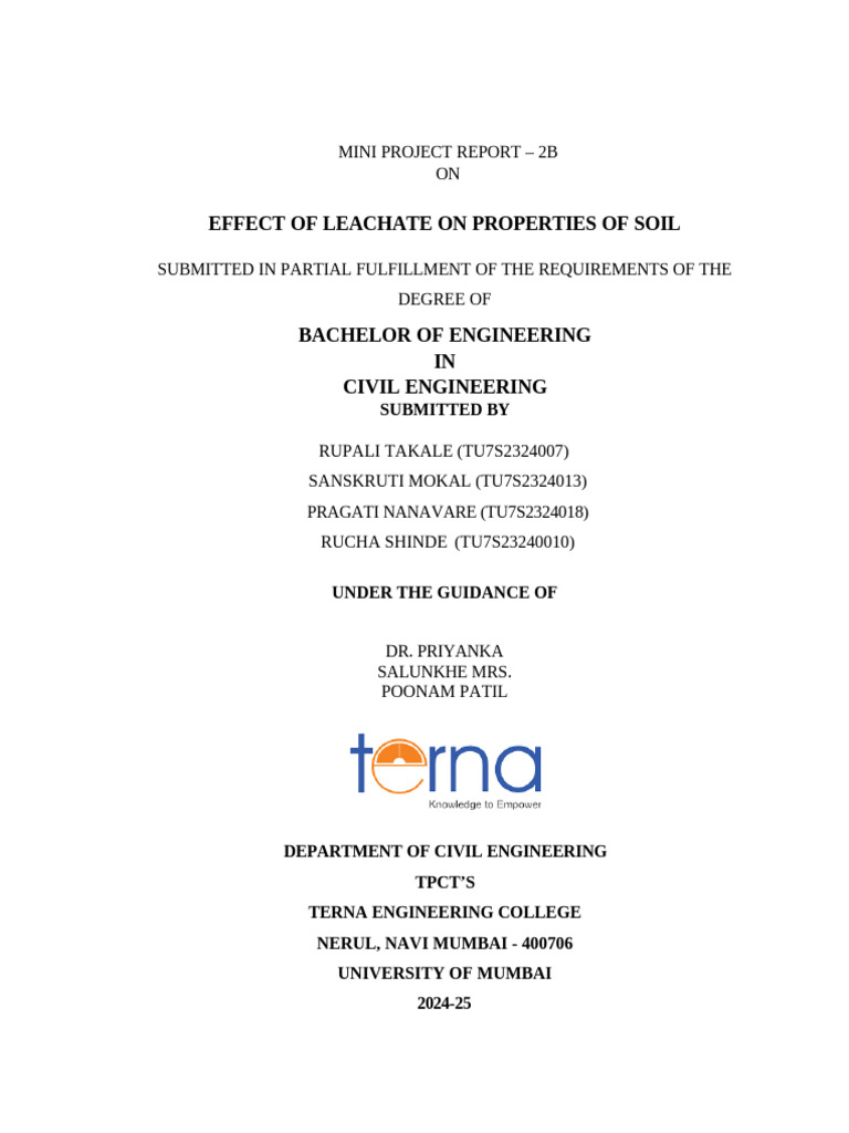 Leachate Report Final 1 | PDF | Soil | Landfill