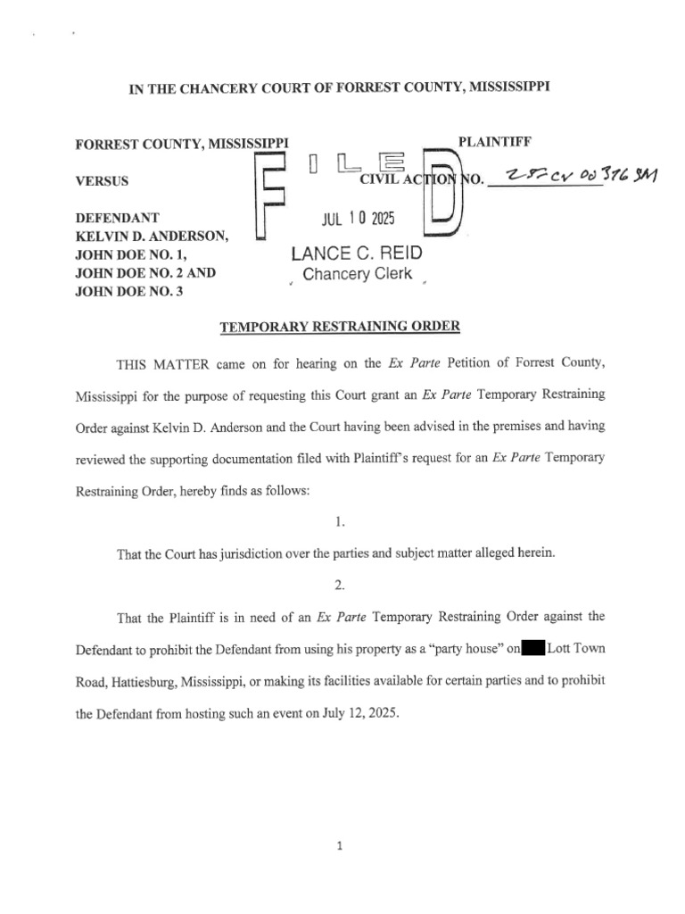 UPDATED Temporary Restraining Order | PDF