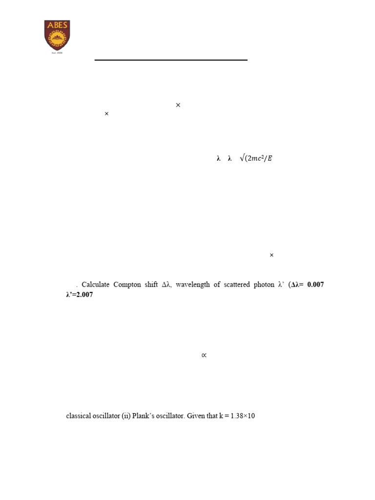 BAS101 - Unit1 - Tutorial | PDF | Electronvolt | Electron