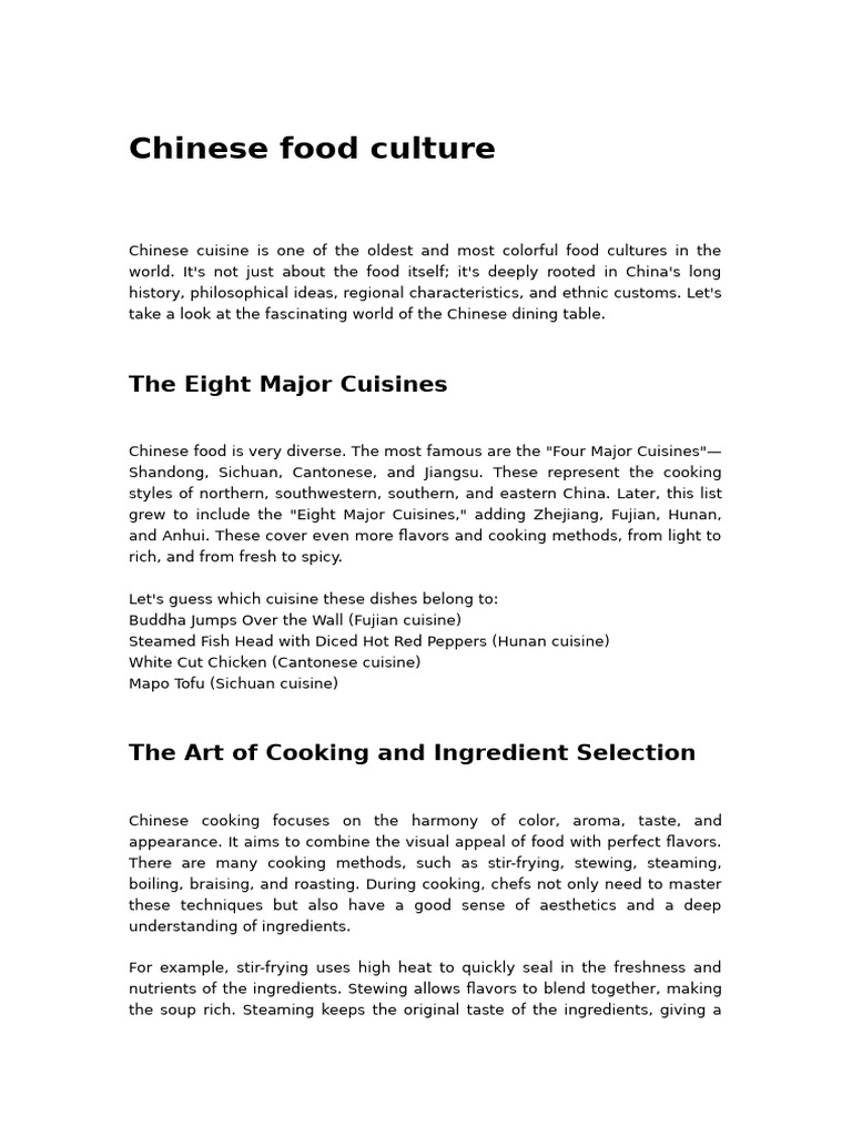 Exploring Chinese Food Culture | PDF | Chinese Cuisine | Cantonese Cuisine