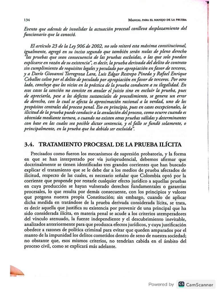 Tratamiento Procesal de La Prueba Ilícita y Aplicación de La Prueba de Exclusión | PDF