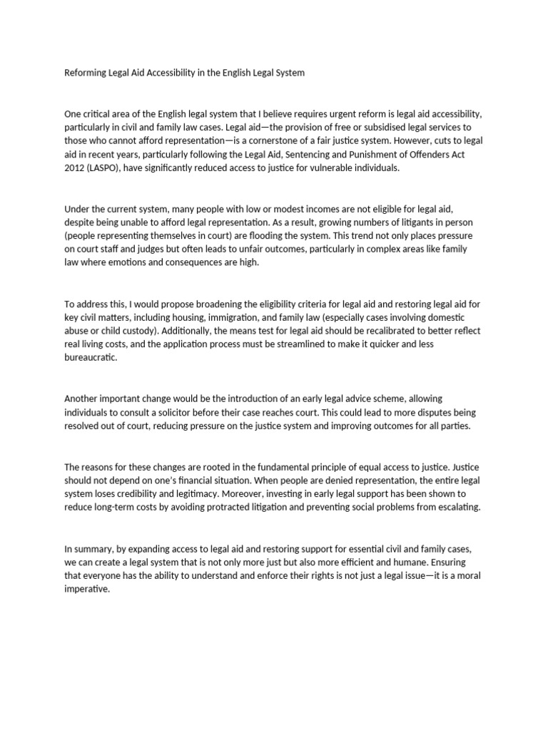Reforming Legal Aid in England | PDF | Legal Aid | Justice