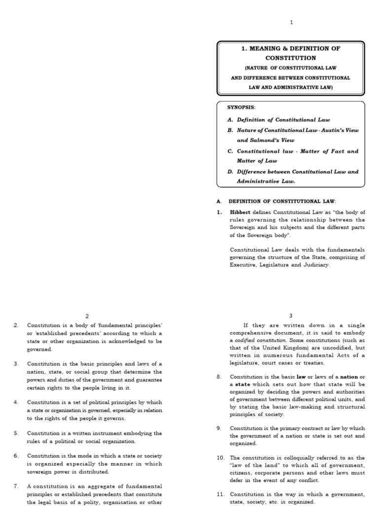Constitutional Law 1 Chapter | PDF | Constitution | Constitutional Law