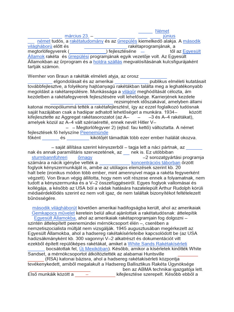 Wernher Magnus Maximilian Freiherr Von Braun | PDF