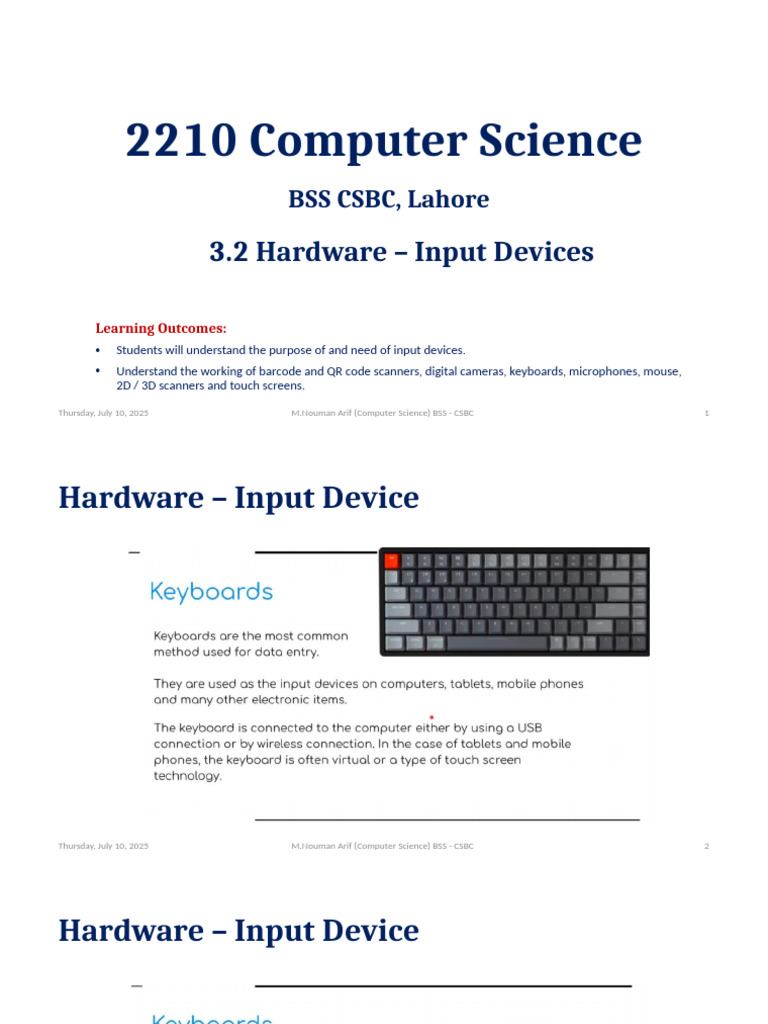 Understanding Computer Input Devices | PDF