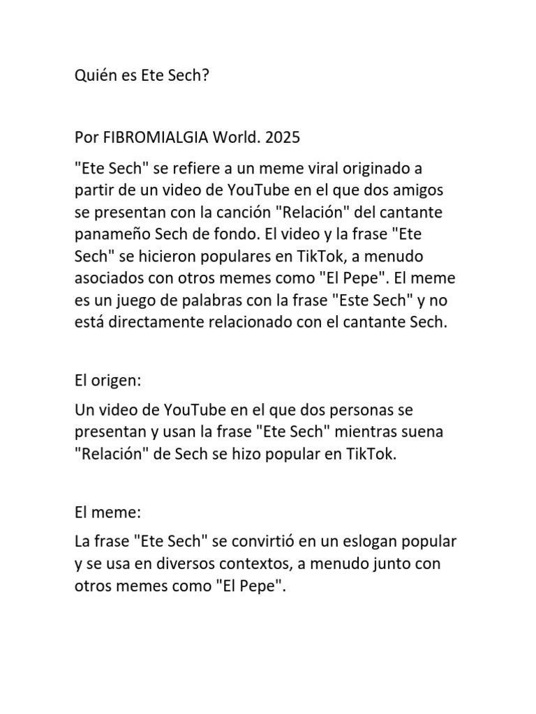 Quién Es Ete Sech | PDF