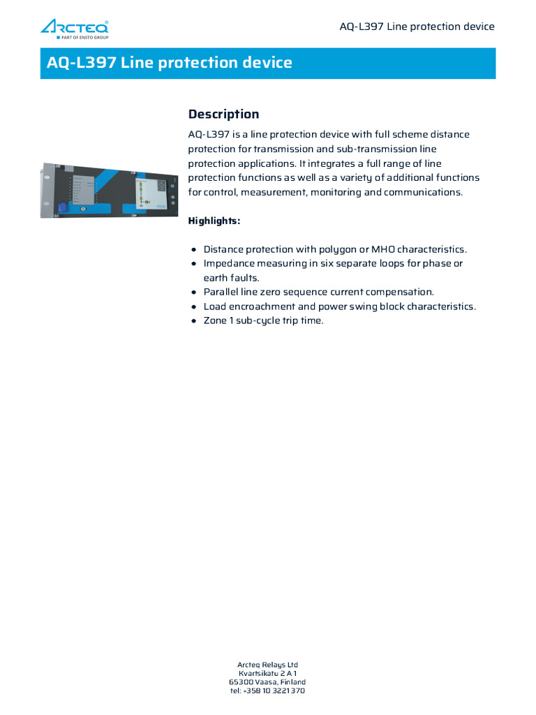 Catalogo Aq-L397 Rele de Distancia | PDF | Power (Physics) | Power ...