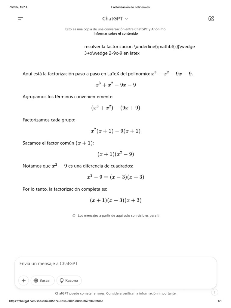 Factorización de Polinomios | PDF