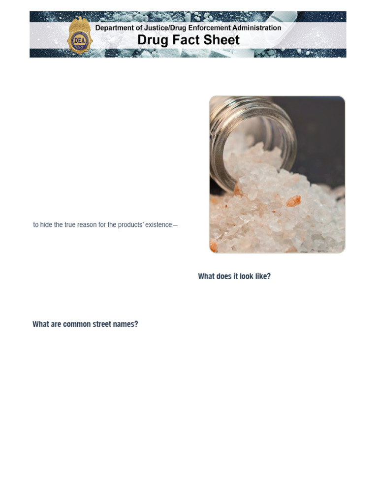 Bath Salts Drug Fact Sheet | PDF | Stimulant | Psychoactive Drugs