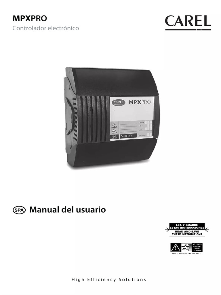 Manual de Usuario Carel MPXPRO (Español - 64 Páginas) | PDF